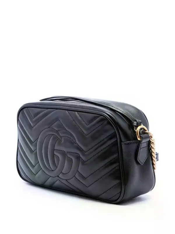 Gucci Small Gg Marmont Matelassé Calfskin Crossbody Bag - Black