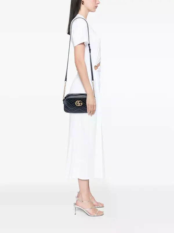 Gucci Gg Marmont Matelassé Calfskin Crossbody Bag - Black