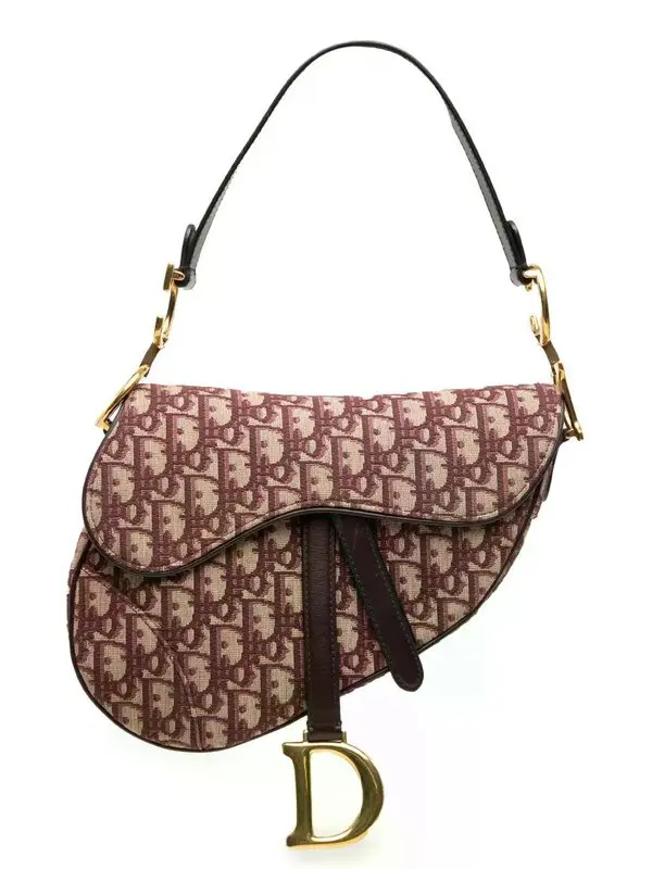Dior Oblique Canvas Saddle Bag Shoulder Bag - Red
