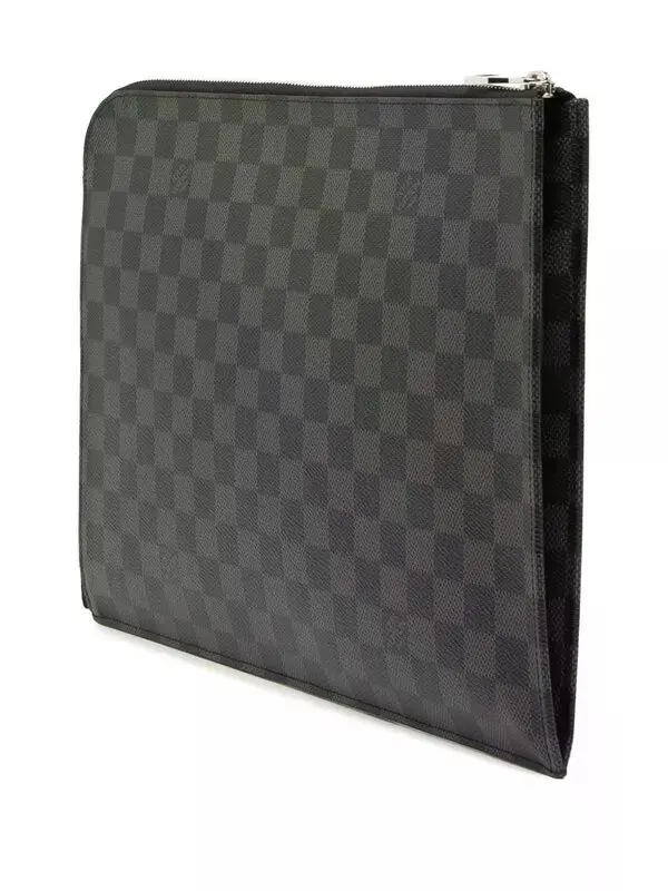 LOUIS VUITTON Damier Graphite Pochette Jour Gm Clutch Bag - Black