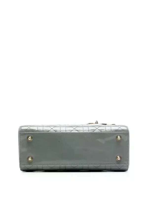 Dior Small Patent Cannage Lady Satchel - Grey