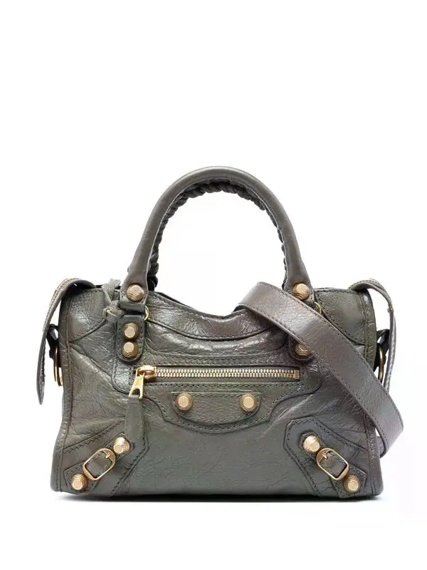 Balenciaga Mini Lambskin Leather City Satchel - Grey