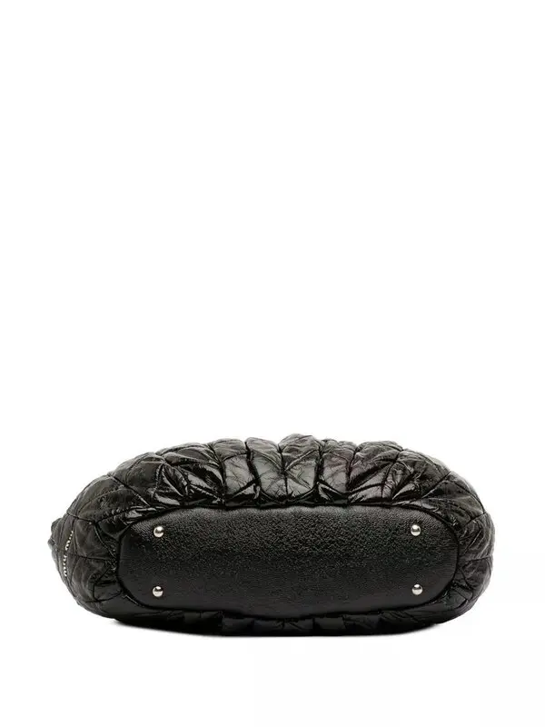 Miu Miu Quilted Patent Leather Hobo Satchel