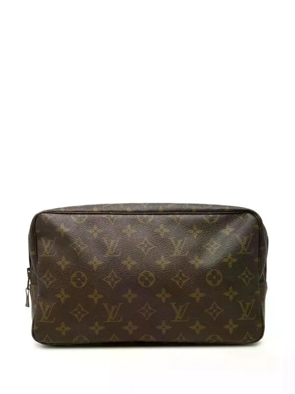 LOUIS VUITTON Monogram Trousse Toilette 28 Clutch Bag - Brown