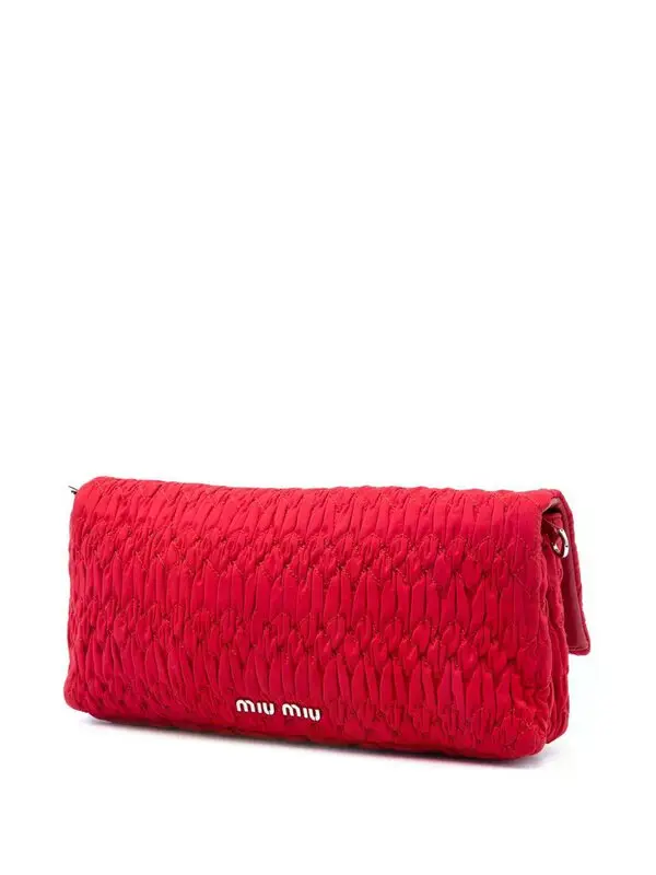Miu Miu Matelassé Nylon Crystal Chain Satchel