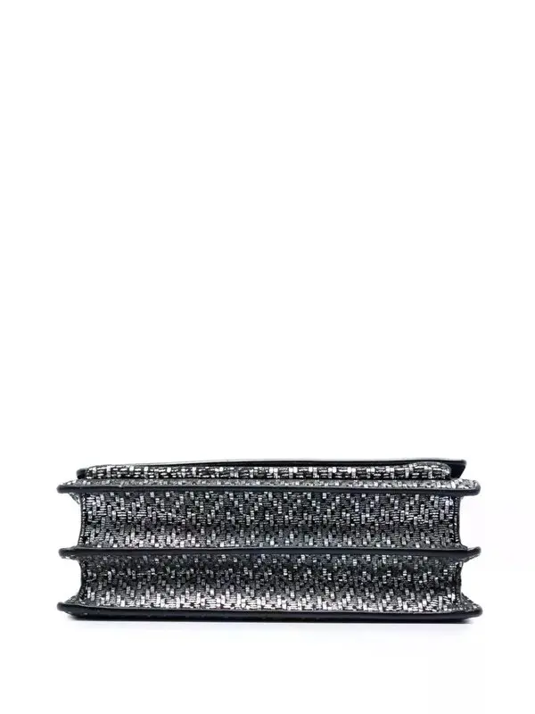 Saint Laurent Medium Metallic Woven Leather Monogram Sunset Crossbody Bag