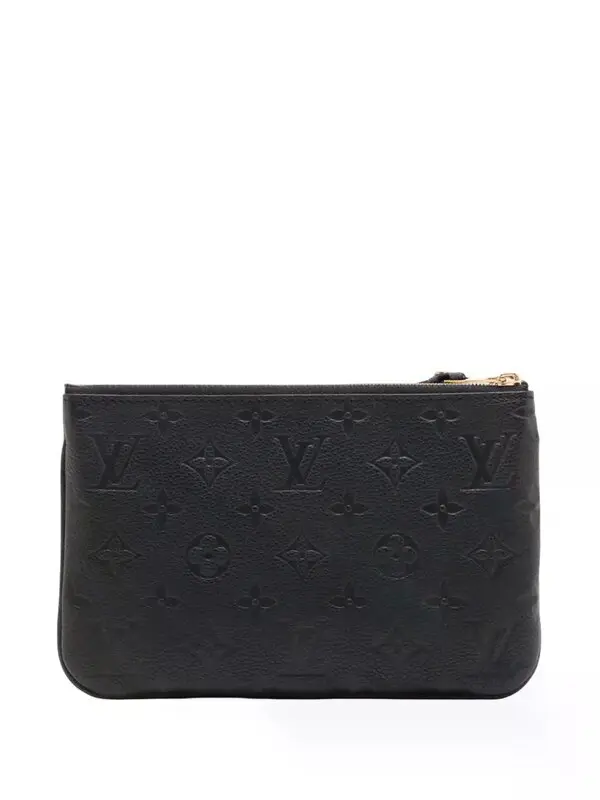 LOUIS VUITTON Monogram Empreinte Double Zip Pochette Crossbody Bag - Black