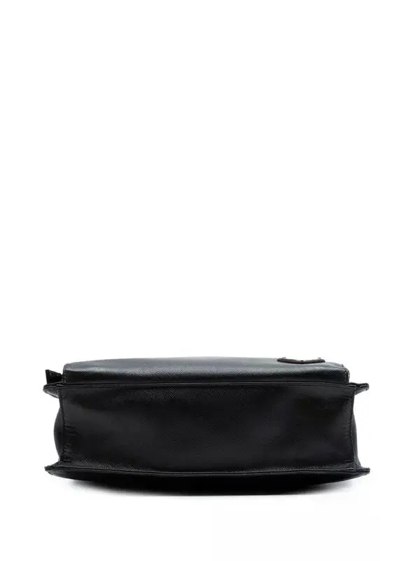 Prada Saffiano Lux Front Pocket Convertible Tote Satchel