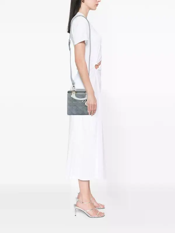 Dior Patent Cannage Lady Satchel - Grey