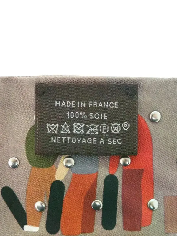Hermès 2024-2026 Figures Libres Studded Silk Twilly Scarf Scarves - Brown