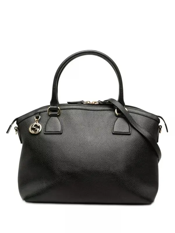 Gucci Calf Leather Gg Charm Dome Satchel