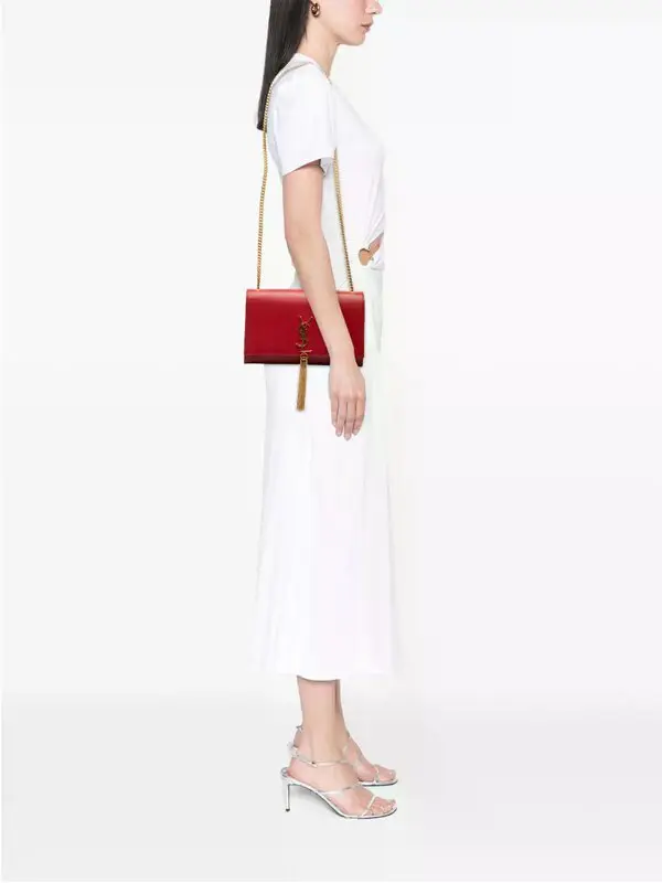 Saint Laurent Medium Monogram Kate Tassel Crossbody Bag - Red