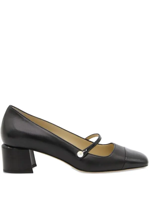 JIMMY CHOO Elisa Patent Leather Mary Jane Pumps With Pearl Embellishment