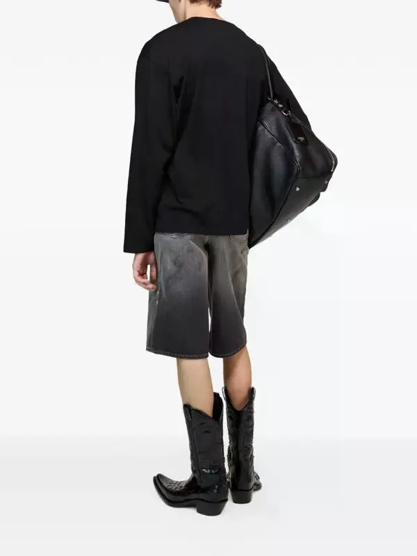 Acne Studios Logo Print Long Sleeve T-shirt - Black