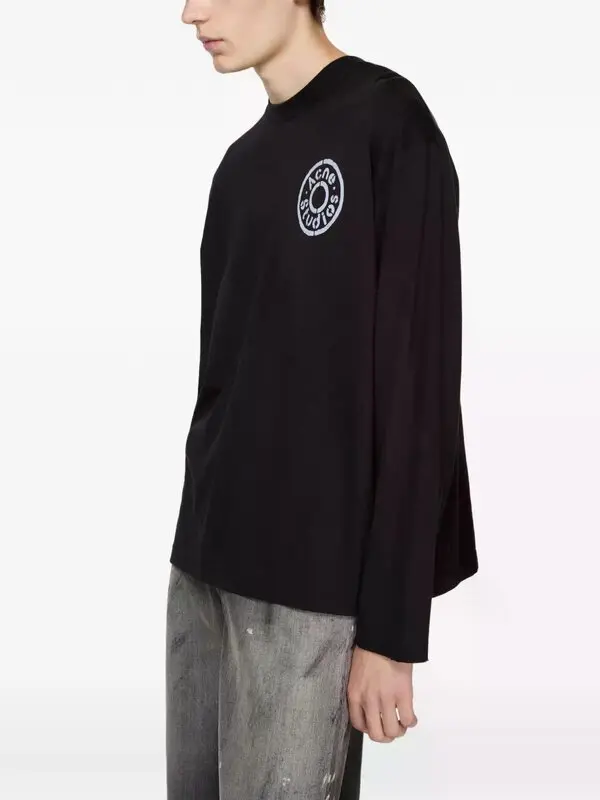 Acne Studios Logo Print Long Sleeve T-shirt - Black