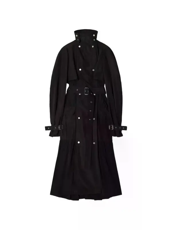 LANVIN Belted Pleated Coat - Black