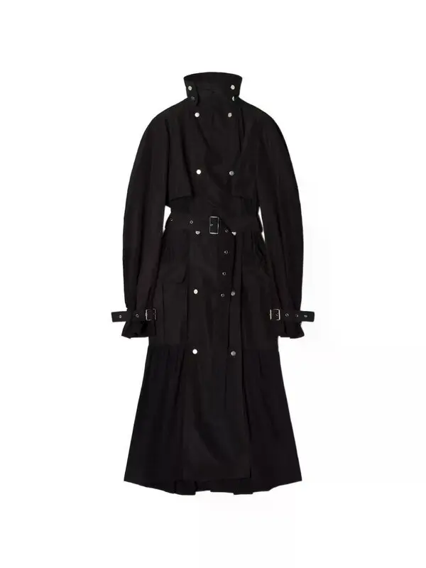 LANVIN Belted Pleated Coat - Black