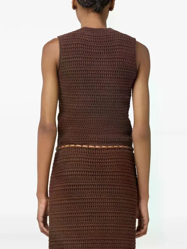 TOD'S Crochet Knit Sleeveless Top