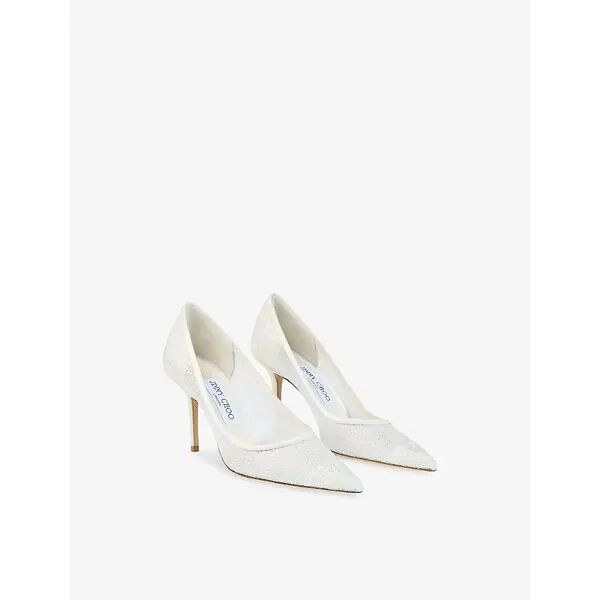 JIMMY CHOO Love 85 Glitter Woven Heeled Courts