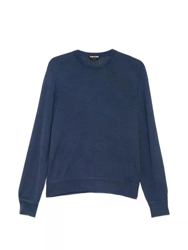 TOM FORD Crew Neck Long Sleeve Sweater - Blue