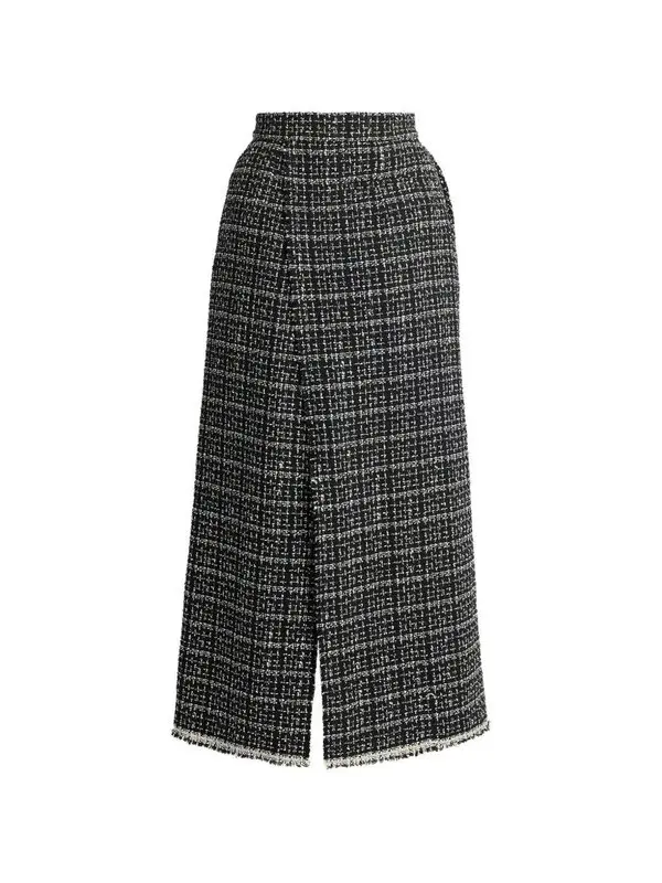 Erdem Tweed Frayed-edge Pencil Skirt