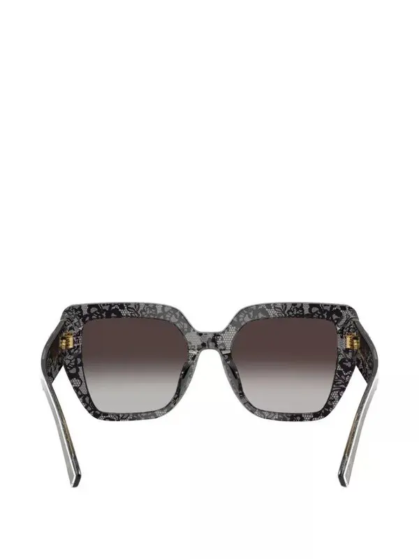 Dolce & Gabbana Devotion Lace-print Square Frame Sunglasses