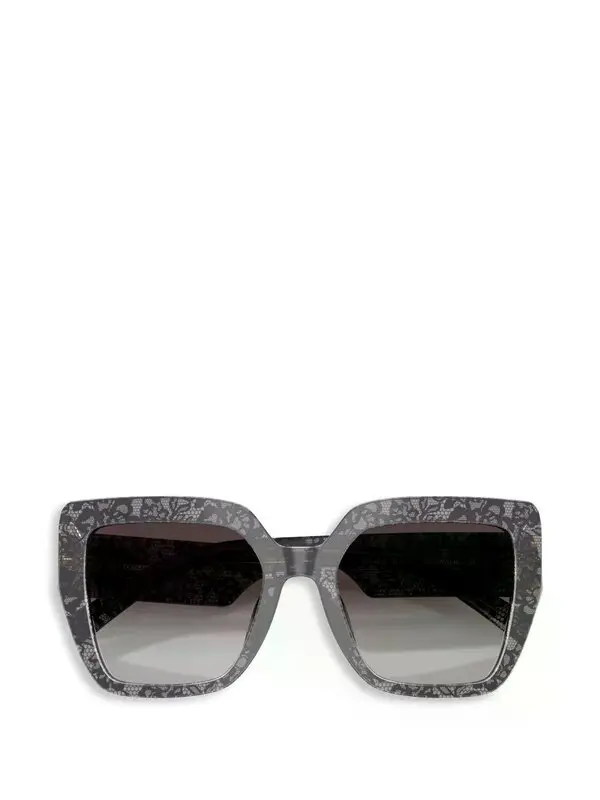 Dolce & Gabbana Devotion Lace-print Square Frame Sunglasses