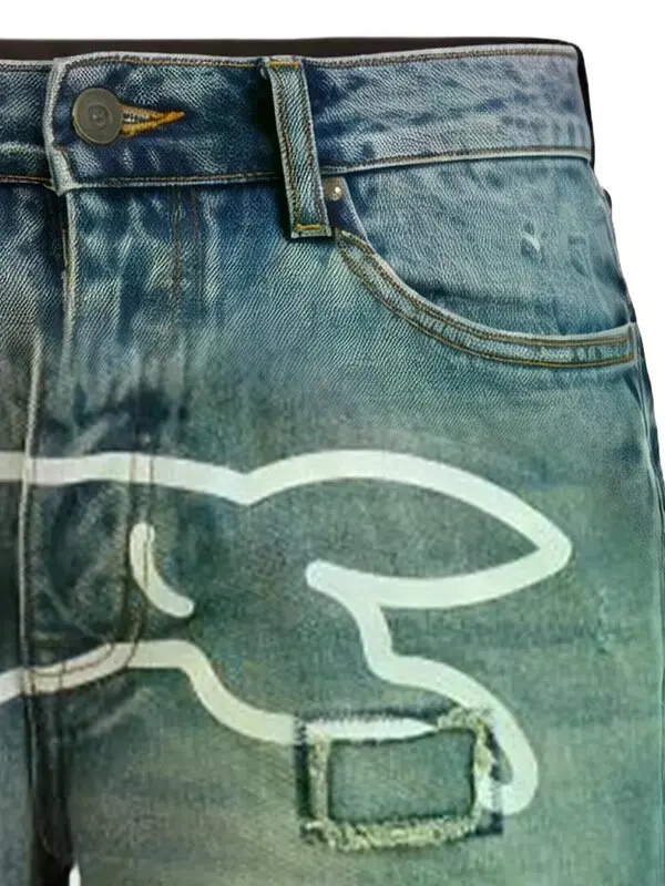 ICECREAM Graphic-print Denim Shorts