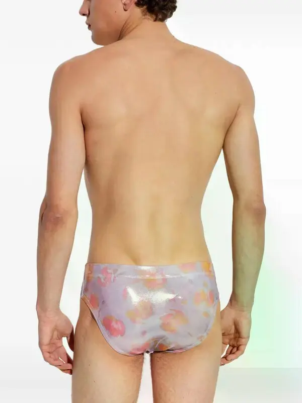 DIESEL® Floral-print Metallic Swimming Briefs - Purple