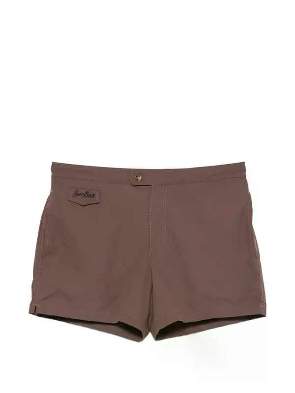 MC2 SAINT BARTH Logo-patch Swim Shorts - Brown