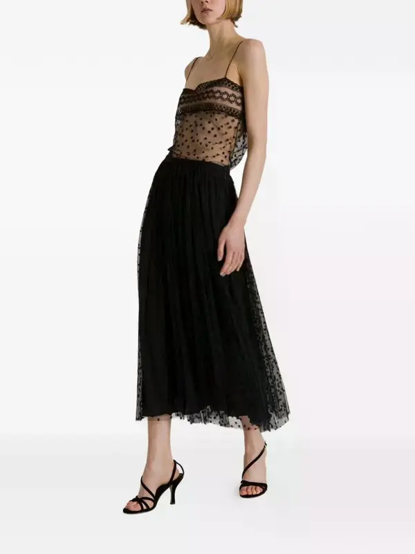Alberta Ferretti Embroidered Mesh Top