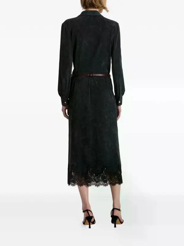Alberta Ferretti Lace-trim Midi Skirt