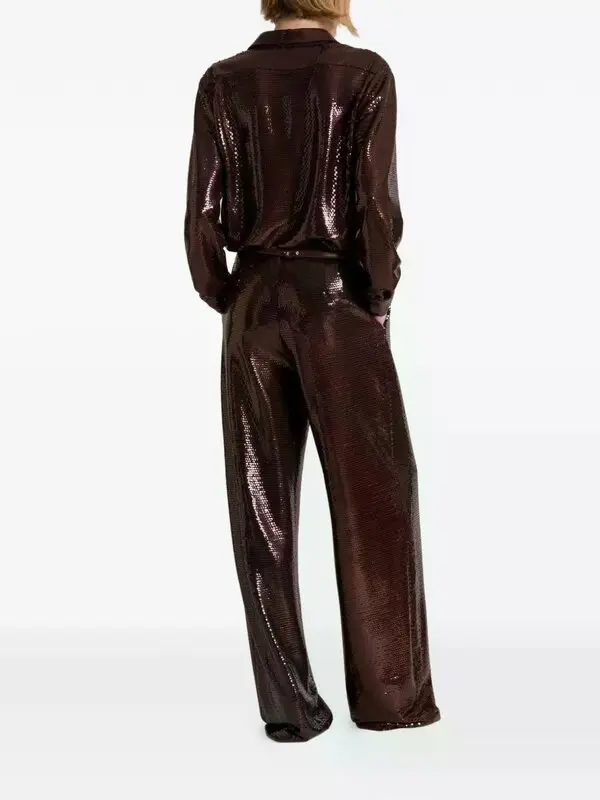 Alberta Ferretti Sequin-embellished Wide-leg Trousers
