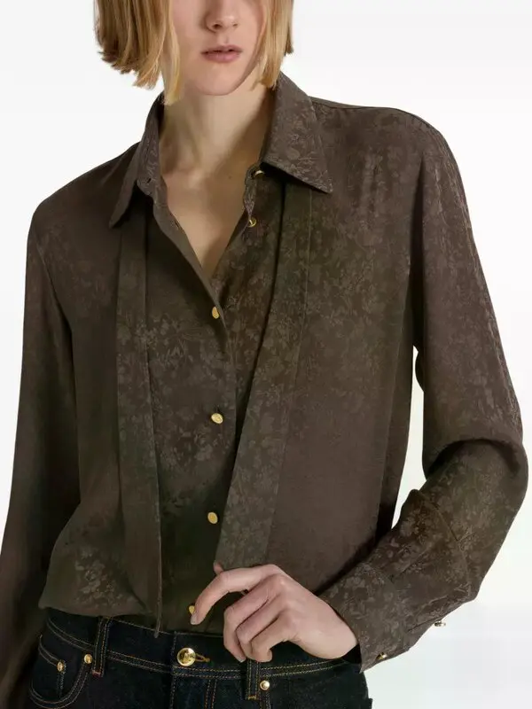 Alberta Ferretti Jacquard Pussy-bow Blouse