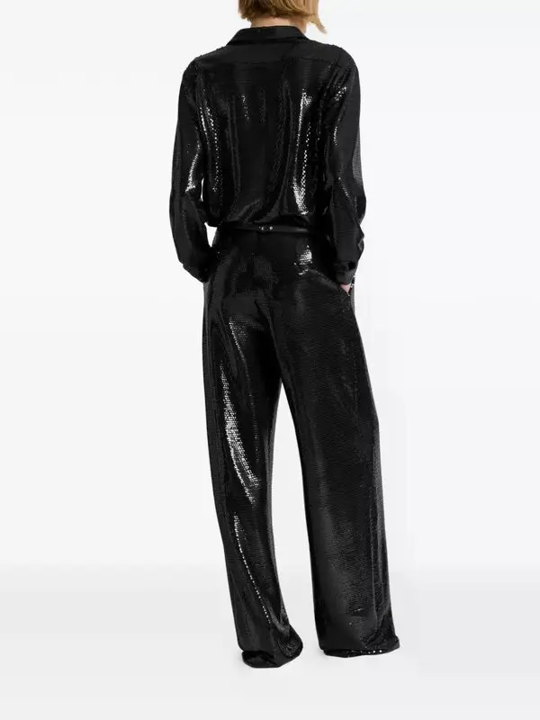 Alberta Ferretti Sequin Embellished Wide Leg Trousers