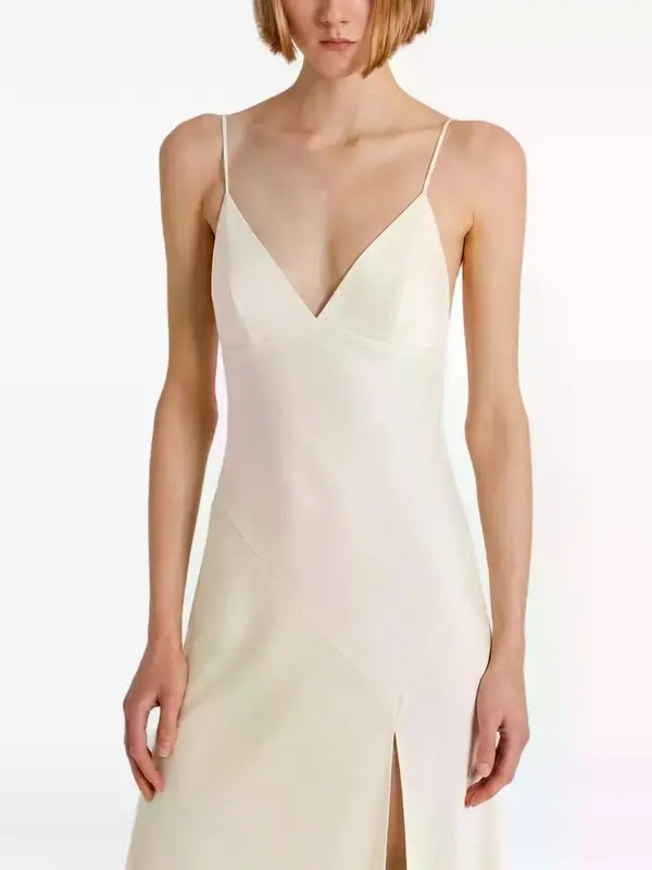 Alberta Ferretti V-neck Maxi Dress With Side Slit