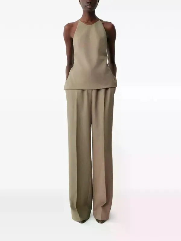 Calvin Klein Halterneck Top With Rear Tie Detail - Neutrals