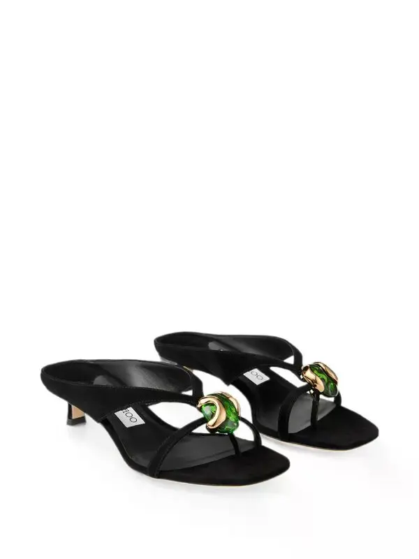 JIMMY CHOO Emeri Suede Stone Embellished Sandals