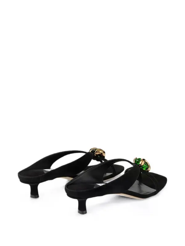 JIMMY CHOO Emeri Suede Stone Embellished Sandals
