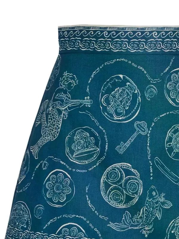 ALEMAIS Lucky Graphic-print Mini Skirt