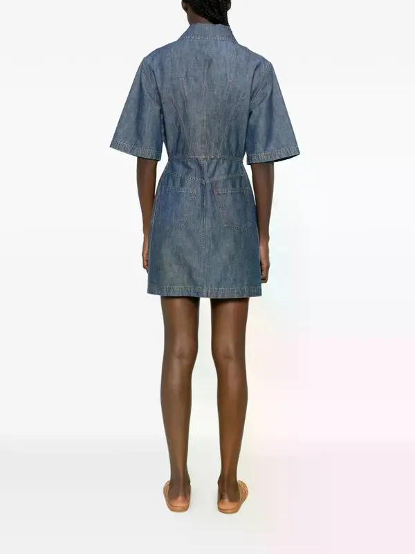 Fendi Leather-trim Zip-up Dress