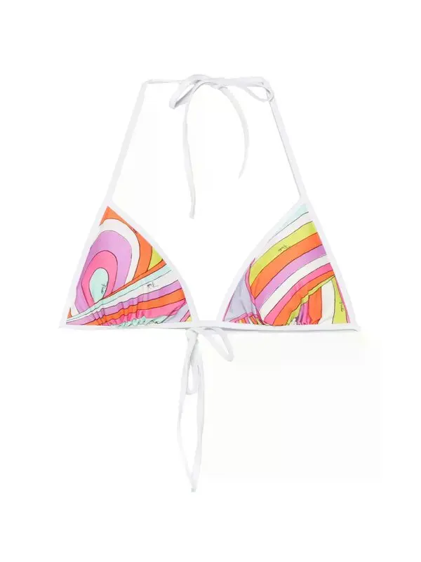 Emilio Pucci Graphic Print Triangle Bikini Top - Pink