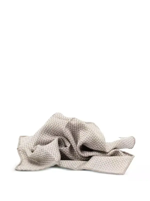 Brunello Cucinelli Chevron-knit Pocket Scarf - Neutrals