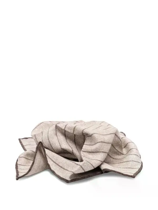 Brunello Cucinelli Striped Silk Pocket Square