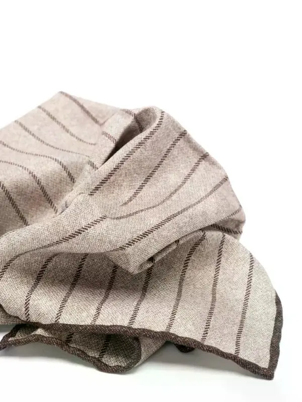Brunello Cucinelli Striped Silk Pocket Square