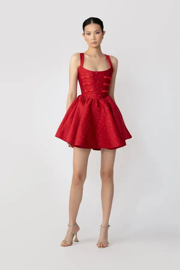 SAU LEE Jolie Jacquard Mini Dress