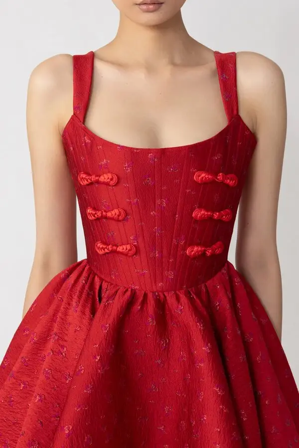 SAU LEE Jolie Jacquard Mini Dress