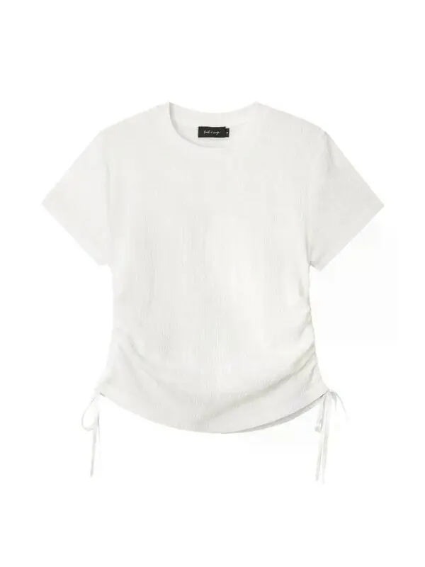 TOUT A COUP Shirred Side-tie T-shirt