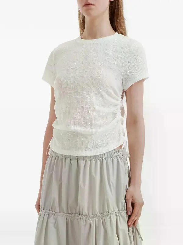 TOUT A COUP Shirred Side-tie T-shirt