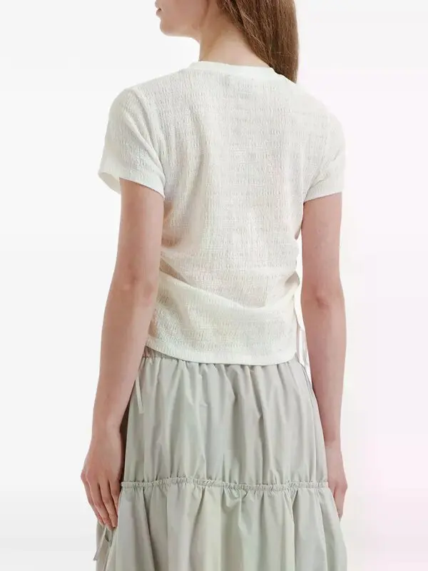 TOUT A COUP Shirred Side-tie T-shirt